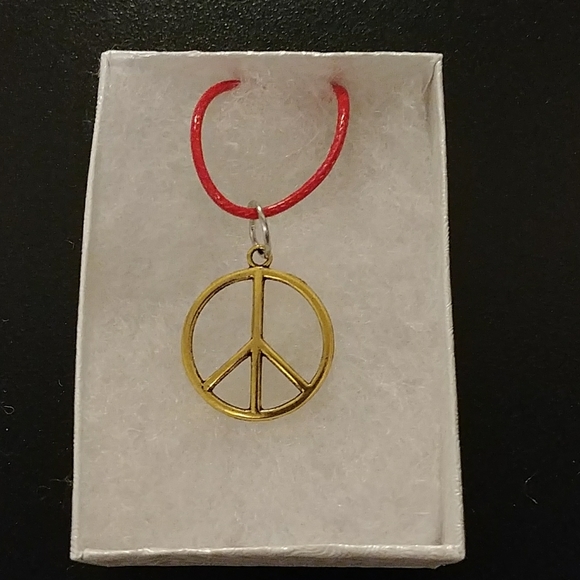 Jewelry | Gold Peace Sign Necklace | Poshmark